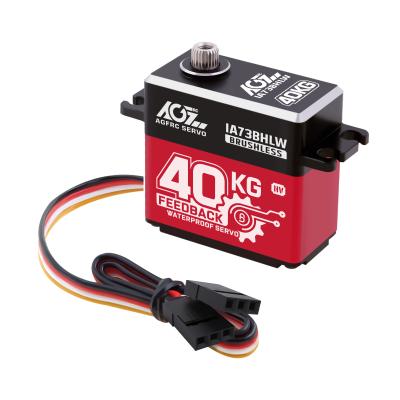 China AGFRC 40KG High Torque HV Steel Gear 0.100s 180 Degree Position Feedback Brushless Digital Programmable 25T STD RC Robot Servo for sale