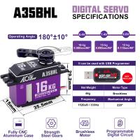 China Hot AGFRC Full Mid Size 16KG High Torque 0.08s 8.4V Titanium Gear Digital Programmable Brushless RC Car Aircraft Robot Servo for sale