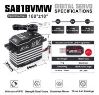 China AGFRC SA81BVMW 48KG 0.095S 14V 3S Digital Brushless Metal Gear 360 Degrees Rotation Waterproof Smart Servo Motor Crawler Car DIY for sale