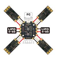 China Foxeer PDB400 8S 400A PDB LIPO 4-8S Distribution Board DUAL Battery PAD Installation Hole Spacing 30.5mm for FPV Drone Parts for sale