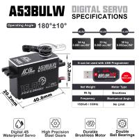 China Hot AGFRC A53BULW 16.8V 4S Direct Powerful 34KG Hi Torque 0.080s Digital Programmable Waterproof Brushless RC Car Robot Servo for sale