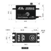 China Hot AGFRC A53BULW 16.8V 4S Direct Powerful 34KG Hi Torque 0.080s Digital Programmable Waterproof Brushless RC Car Robot Servo for sale