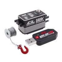 China Hot AGFRC Coreless Motor Parts 0.11sec 18kg-cm Metal Gear Servo For 12 Scale Truck Cars Robot for sale