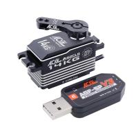 China AGFRC Full A62CLS 57g 8.4V 14KG 0.074s Low Profile Metal Gear USB Programmable Digital Coreless 25T RC Car Plane Robot Servo for sale