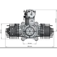 China DLE111 Airplane Gasoline Engine Dual Cylinder Twin-cylinder, Two-stroke Gas Drone 111CC Displacement Aircraft Fixed-wing for sale