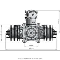 China DLE111Model Airplane Gasoline Engine Double Cylinder Two Stroke Side Exhaust Natural Air-cooled Hand Starting 111CC Displacement for sale