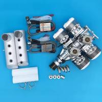 China DLE 120CC DLE120 T4 Gasoline Engine 12HP/7500rpm Four-Cylinder Two-Stroke Side Exhaust Natural Air Cooling for RC Drones for sale
