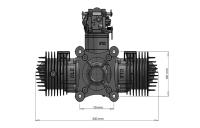 China Original Dle120 Gasoline Engine Uav Power System 180w Exhaust Cc Twin Cylinder Generation Rc Airplane Model for sale