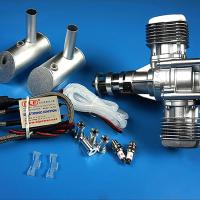China Dle New Original 40cc Gasoline Petrol Engine Twin Cylinder For Rc Airplane Side Exhaust Natural Wind Cold Hand Start for sale