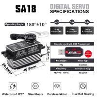 China AGFRC SA18 Metal Gear KG 8.4V HV Waterproof Smart Winch 360 Degree Low Profile Programmable Digital CLS 25T Servo RC Car Robot for sale