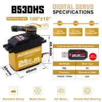 China Hot Sales AGFRC Good Price Durable Metal Gear 24KG High Torque 0.19s 8.4V HV Brushed Programmable Digital Servo RC RTR Car Robot for sale
