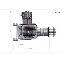 China Hot DLE170 Aviation Model Gas Engine Dual Cylinder Two Stroke Side Exhaust Natural Air-Cooled CC Displacement for Drone for sale