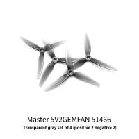 China Master 5 V2 Set of 4 Adapts to Gemfan 51466 Transparent Gray Plastic Racing Drone Parts with 2 Positive and 2 Negative Features for sale