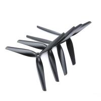 China New HQ 8-Inch 3 Blade Tri-Blade Propeller Black Glass Fiber Nylon DIY Parts For FPV Cinelifter Longrange Drones (1CW+1CCW) for sale