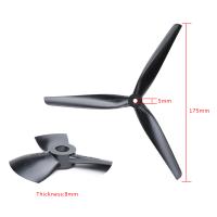 China New HQ 8-Inch 3 Blade Tri-Blade Propeller Black Glass Fiber Nylon DIY Parts For FPV Cinelifter Longrange Drones (1CW+1CCW) for sale