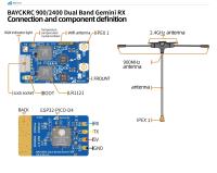 China Hot Bayck 900mhz/2400 Dual Band Expresslrs 2.4ghz/ Tcxo for Rc Racing Long Range Fixed Wing for sale