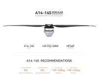 China T-MOTOR A14 S 50L 60L Agriculture 100KG Thrust 150 Quadcopter Drone Motor High Power Coaxial for sale