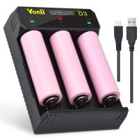 China 3.7V 18650 20700 4.2V 21700 26650 3 Slot Portable Type-C Lithium Ion Rechargeable Battery Charger NiMH Batteries for sale