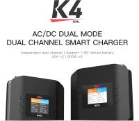 China ISDT K4 Lipo Battery Balance Charger Discharger 1-8S AC 400W DC 600Wx2 Smart Lilon LiPo LiHv/Pb/NiMH Fpv Racing Vtol Drone Parts for sale