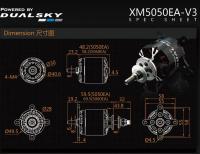 China DUALSKY XM5050EA 515KV 610 18.5V/22.2V Voltage 3-generation Brushless Motor For 70E Fixed-wing for sale