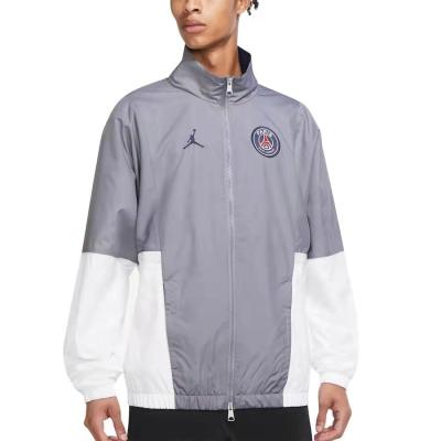 China Full zip PSG Paris Saint Germain Uniform X Jordan Flight Jacket - Grey for sale