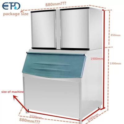 China Air Cooling Type Commercial Ice Cube Machine Offering Daily Capacity 900kg 24 Hours Refrigerant R404a Ice Making Equipment for sale