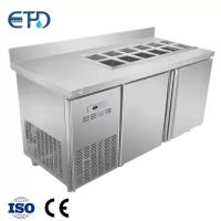 China Stainless Steel Double Door Top Freezer Refrigeration 150 Lbs Upright Refrigerator Freezer for sale