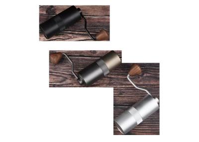 China Small Portable Wood Handle Metal Burr Manual Coffee Bean Mill Washable for sale