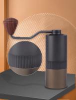 China Aluminum Alloy Portable Hand Coffee Grinder Walnut Wood Handle for sale