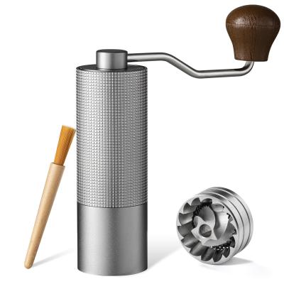 China Aluminium Alloy Antique Hand Coffee Grinder With Solid Wood Handle for sale