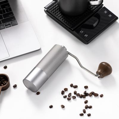 China Single Dose Titanium Coating Aluminum Manual Coffee Beans Grinders Industry Conical Burr for sale