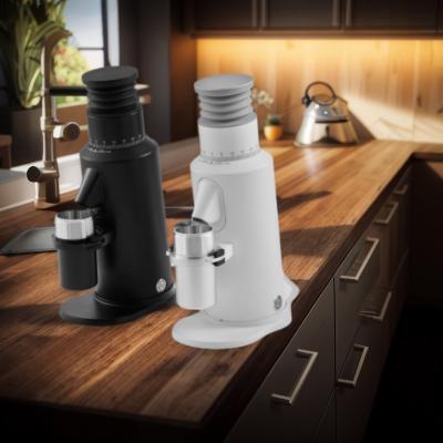 China Custom Voltage 64mm Flat Burr Espresso Bean Grinder 120g Capacity for sale