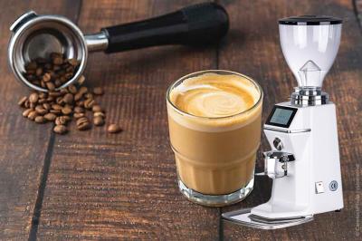 China High Power 370W Espresso Grinder With Coffee Powder Container for sale