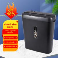 China S636B Strip Cut Paper Shredder 6 Sheet A4 Mini Shredding Machine For Home Office User With 8L Bin for sale