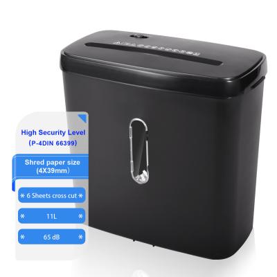 China Highoffice Security Level P4 Small Cross Cut Shredder Machine 11L Bin Capacity for home use C502P for sale