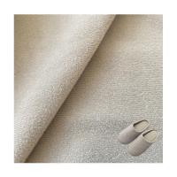 China Soft Bath Slippers Velvet Fabric 145-155cm Width 105-180gsm 100% Polyester for sale