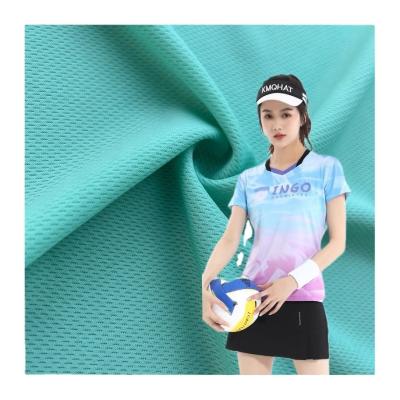 China Anti-UV Polyester Bird Eye Mesh Fabric 140-160 GSM 150-180cm Width for Sports T-Shirts and Activewear for sale