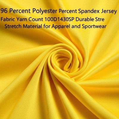 China 96% Polyester 4% Spandex Jersey Knit Fabric 100D192F30DSP Durable Stretch for Apparel Sportswear for sale