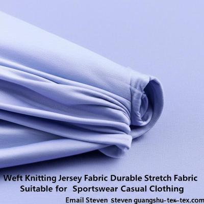China Weft Knitting Jersey Fabric 155cm Width 96% Polyester 4% Spandex Stretch Fabric for Sportswear for sale
