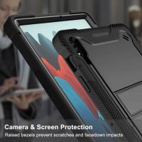 China Laudtec Folding Holder Tablet Case for Samsung Tab S11 A11 Rugged Silicone Pencil Slot 3 Layers Multi-Functional Cover Pbk335 for sale