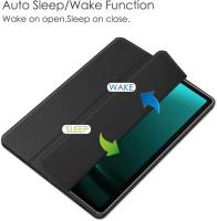 China Laudtec Flip Pu Leather Tablet Cover for Samsung Tab S11/A11 Clear Back Cases Ultra Thin With Pen Slot Customized Logo Pbk331 for sale