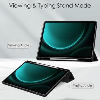 China Laudtec Flip Pu Leather Tablet Cover for Samsung Tab S11/A11 Clear Back Cases Ultra Thin With Pen Slot Customized Logo Pbk331 for sale
