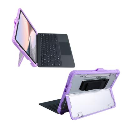China Laudtec With Hand Strap Clear Laptop Cases for Microsoft Surface Pro 12 Pen Slot Shoulder Strip Shockproof Tablet Cover Pbk332 Wholesale OEM/ODM/Private Label for sale