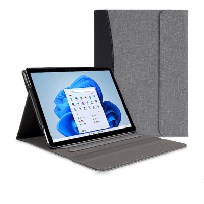 China For Laudtec Custom Leather Tablet Protective Case for Microsoft Surface Pro 12 11 10 9 Card Slot Pen Shockproof Back Wholesale OEM/ODM/Private Label for sale