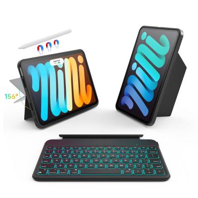 China Laudtec Smart Tablet Cover PU Leather Wireless Scissor 64 Keys Keyboard Case with Auto Wake/Sleep for iPad Mini6/7 8.3 Inches for sale