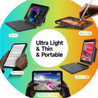 China Laudtec Smart Tablet Cover PU Leather Wireless Scissor 64 Keys Keyboard Case with Auto Wake/Sleep for iPad Mini6/7 8.3 Inches for sale