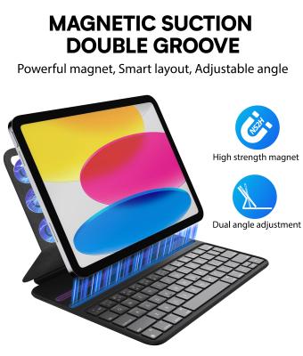 China Laudtec F15 F16 Double Groove Magnetic Keyboard Case with Trackpad, Ultra Thin Design for iPad 10, iPad Pro and iPad Air for sale