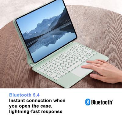 China RGB Backlit Wireless Aluminum Alloy Slim Keyboard Case Full Size Touchpad USB Type-C Spill Resistant for iPad Air5 (2022)10.9