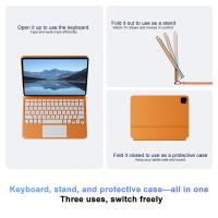China Custom Logo Metal Magnetic Keyboard Cover Floating Stand Multi Gesture Touchpad Scissor Mechanism Wireless for iPad Air Pro 13 for sale