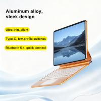 China Custom Logo Metal Magnetic Keyboard Cover Floating Stand Multi Gesture Touchpad Scissor Mechanism Wireless for iPad Air Pro 13 for sale